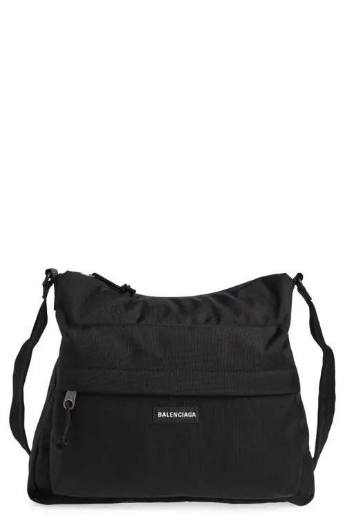 Balenciaga Explorer Canvas Hobo Bag - 1000 Black | Editorialist